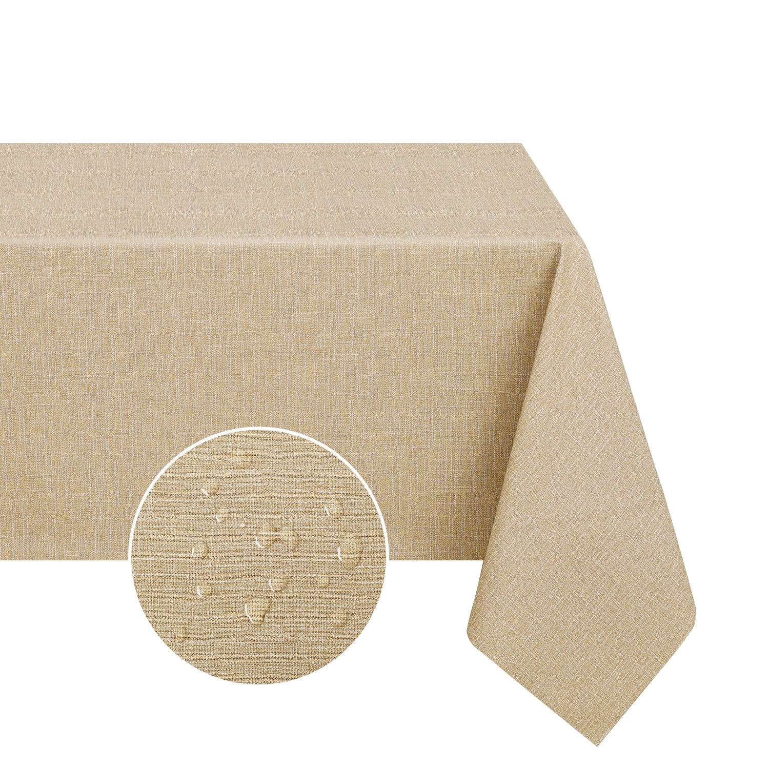 Romanstile 100% Waterproof Linen Tablecloth 54x54 inch,Rectangle Table ...