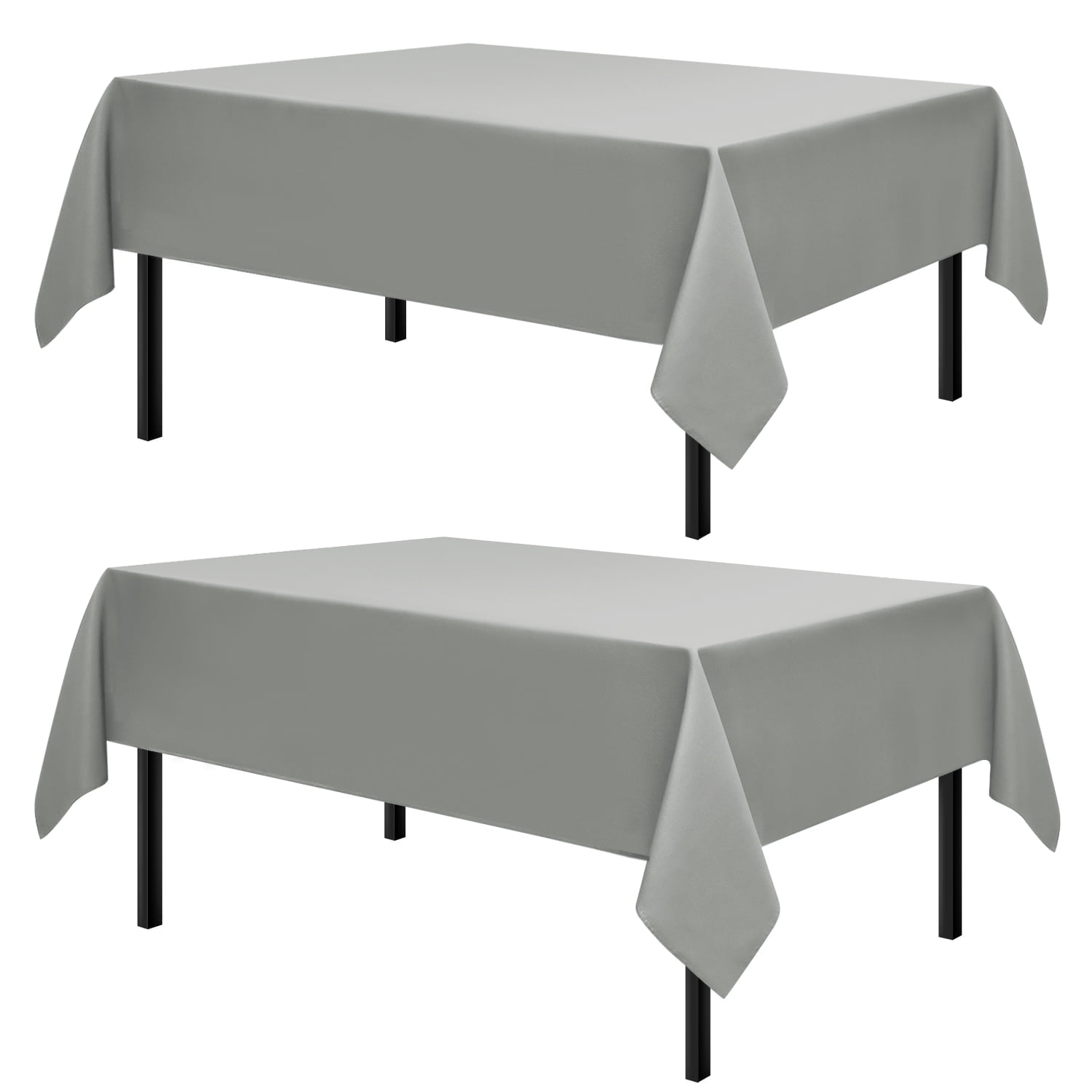 Romanstile 2 Pack Rectangle Tablecloth, 60x120 inch, Light Grey ...