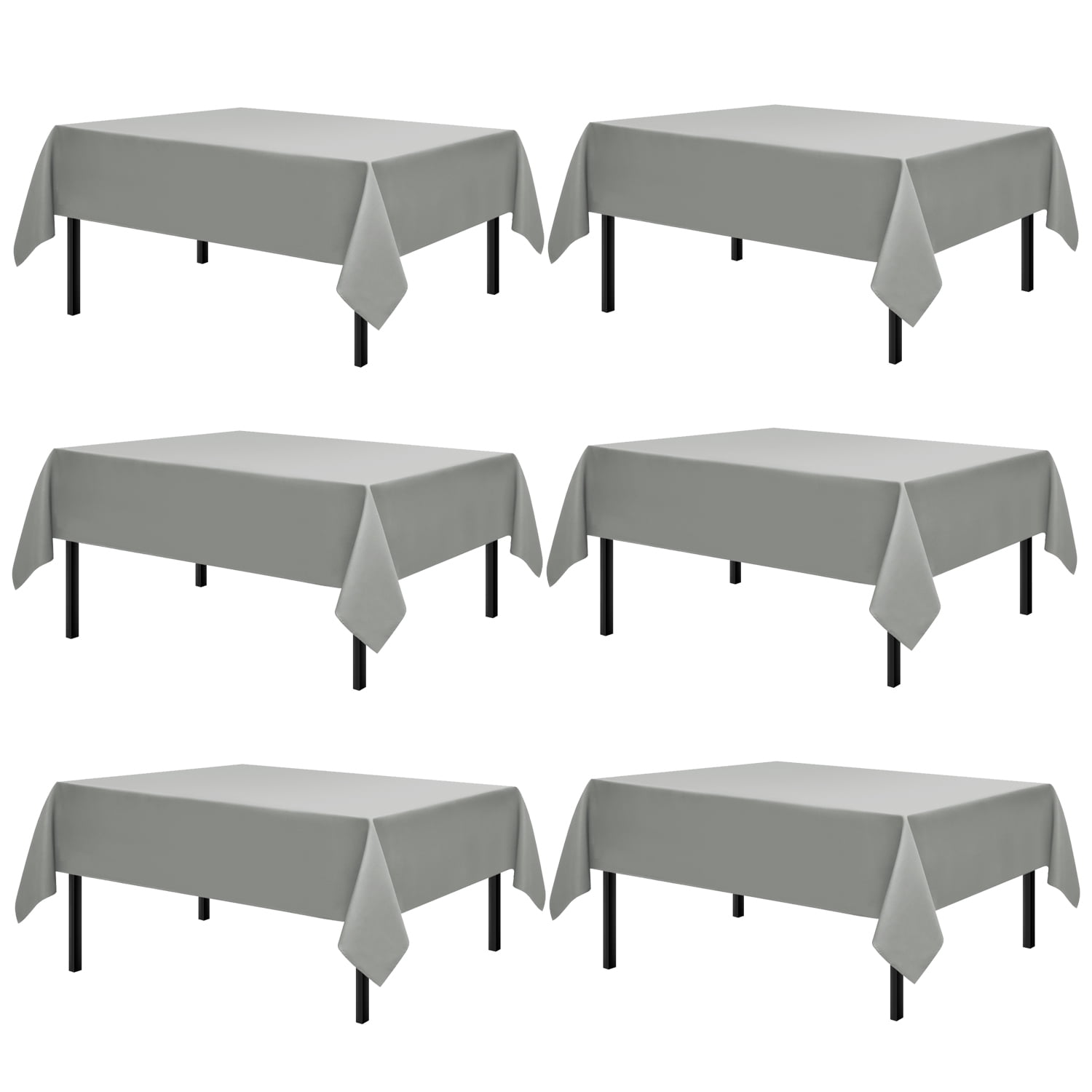 Romanstile 6 Pack Light Grey Rectangle Tablecloth, 60x102 inches ...
