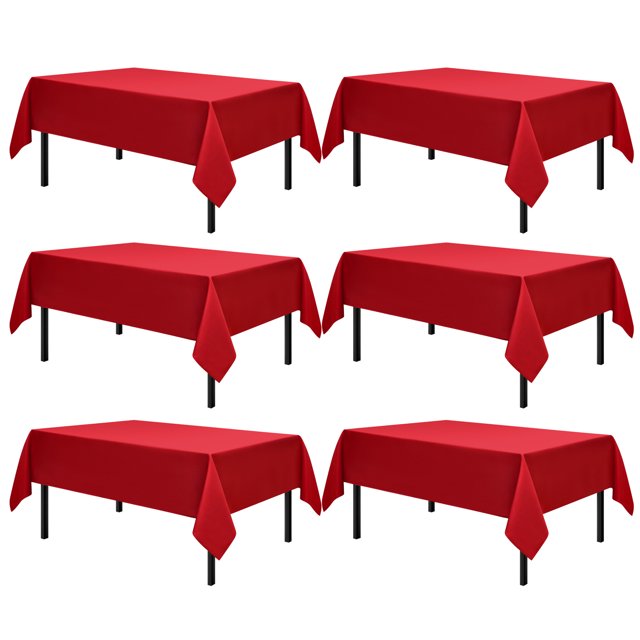 Romanstile 6 Pack Rectangle Tablecloth - Washable Table Cloth ...