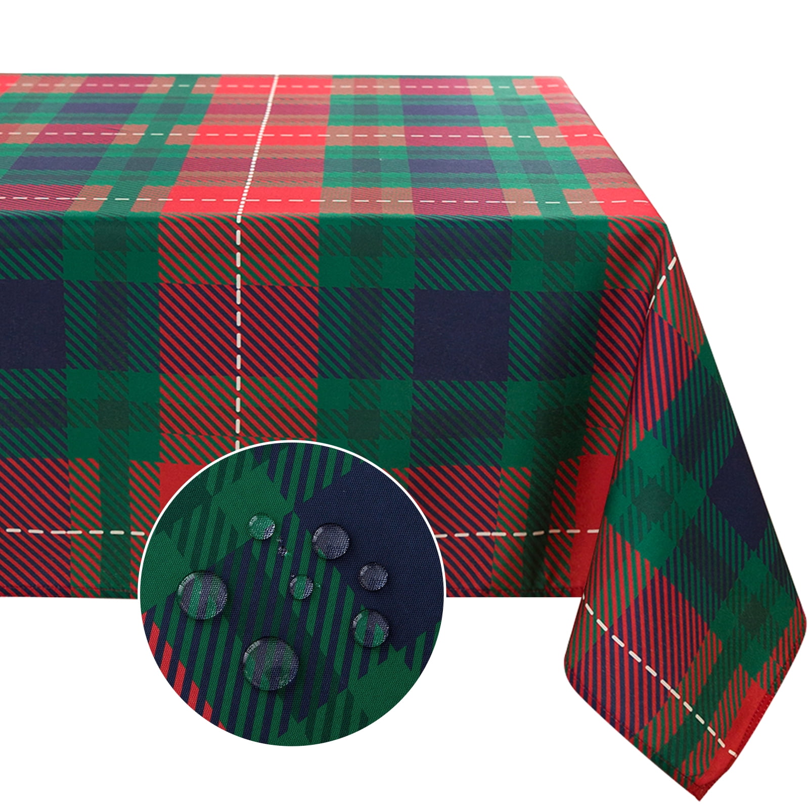 Romanstile 60x84 inch Green Plaid Christmas Tablecloth - Checkered ...
