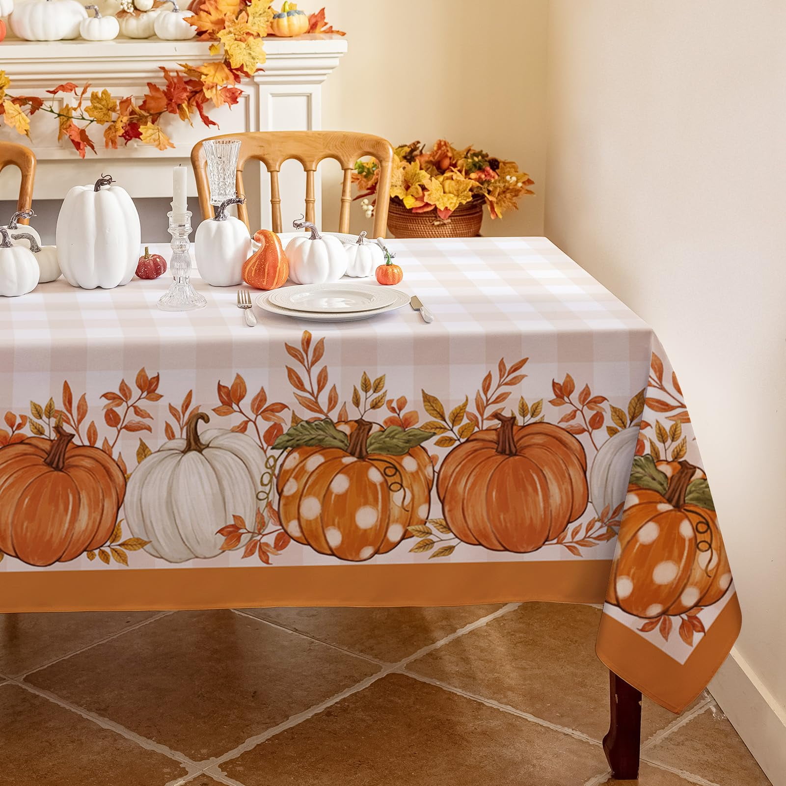 Romanstile Fall Tablecloth 60x84inch Rectangular Thanksgiving Autumn ...
