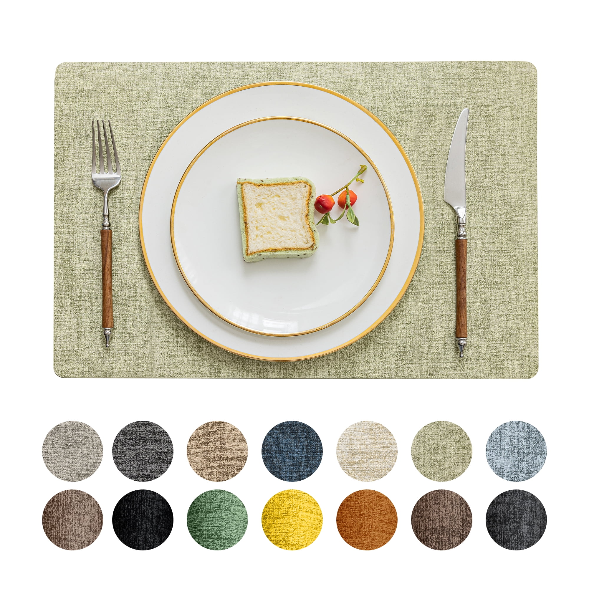 Romanstile Faux Leather Placemats Set of 4 Washable PU Table mats ...