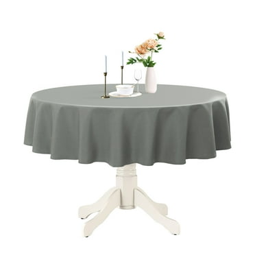 LUSHVIDA Round Tablecloth -60 inch Black- Stain and Water Resistant ...