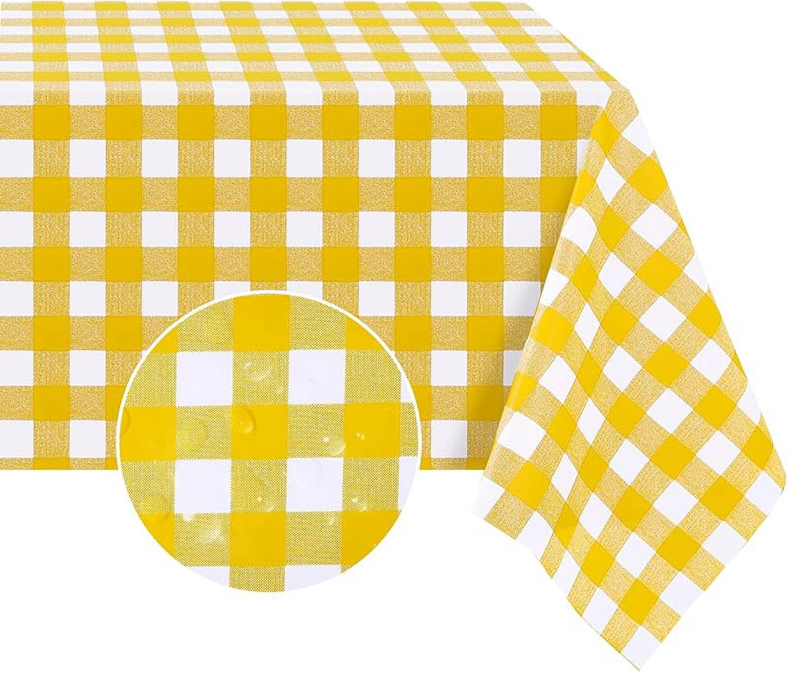 Romanstile Square Vinyl PVC Tablecloth, 100% Waterproof Buffalo Plaid ...