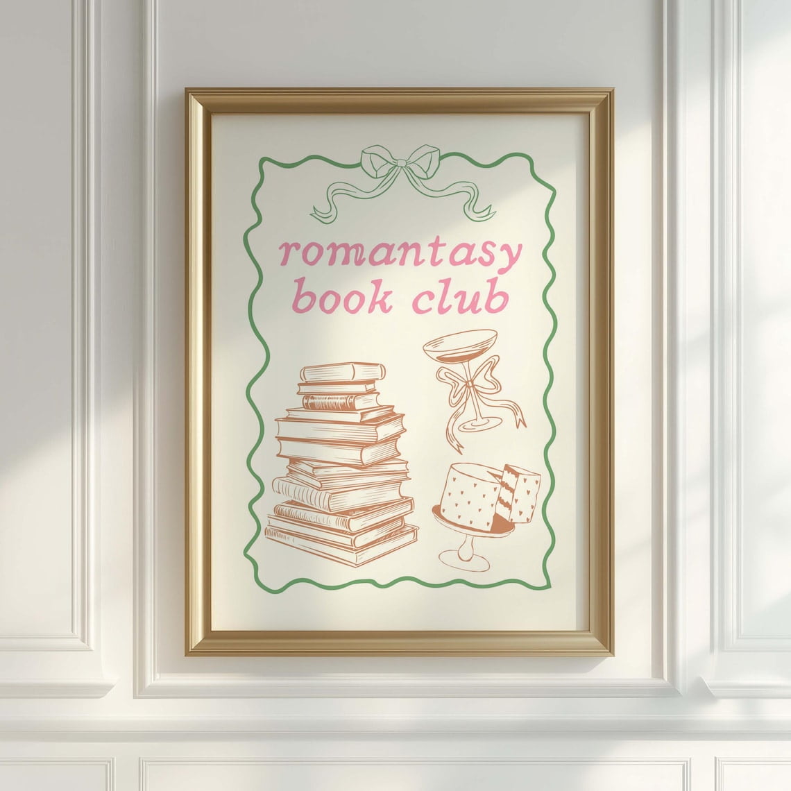 Romantasy Book Club Art Print, Reading Nook Poster, Fantasy Book Decor ...