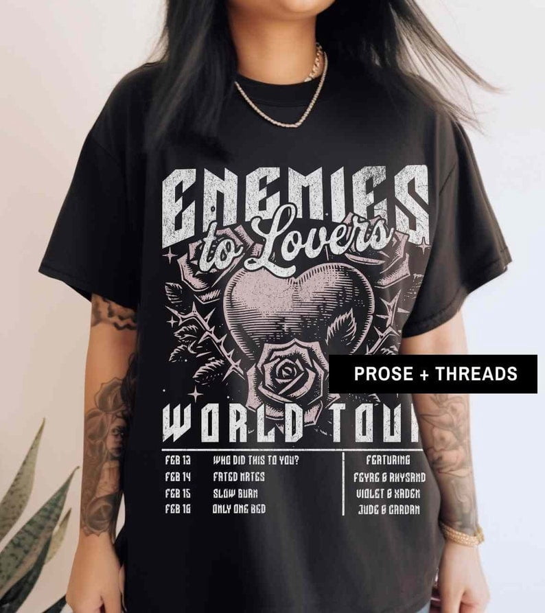 Romantasy Bookstagram Shirt, Enemies to Lovers Literary Tee with ...