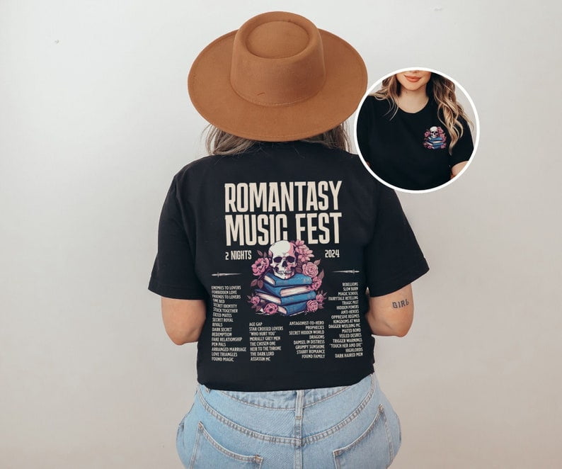 Romantasy Music Fest Shirt, Dark Romance Reader Graphic, Book Tropes ...