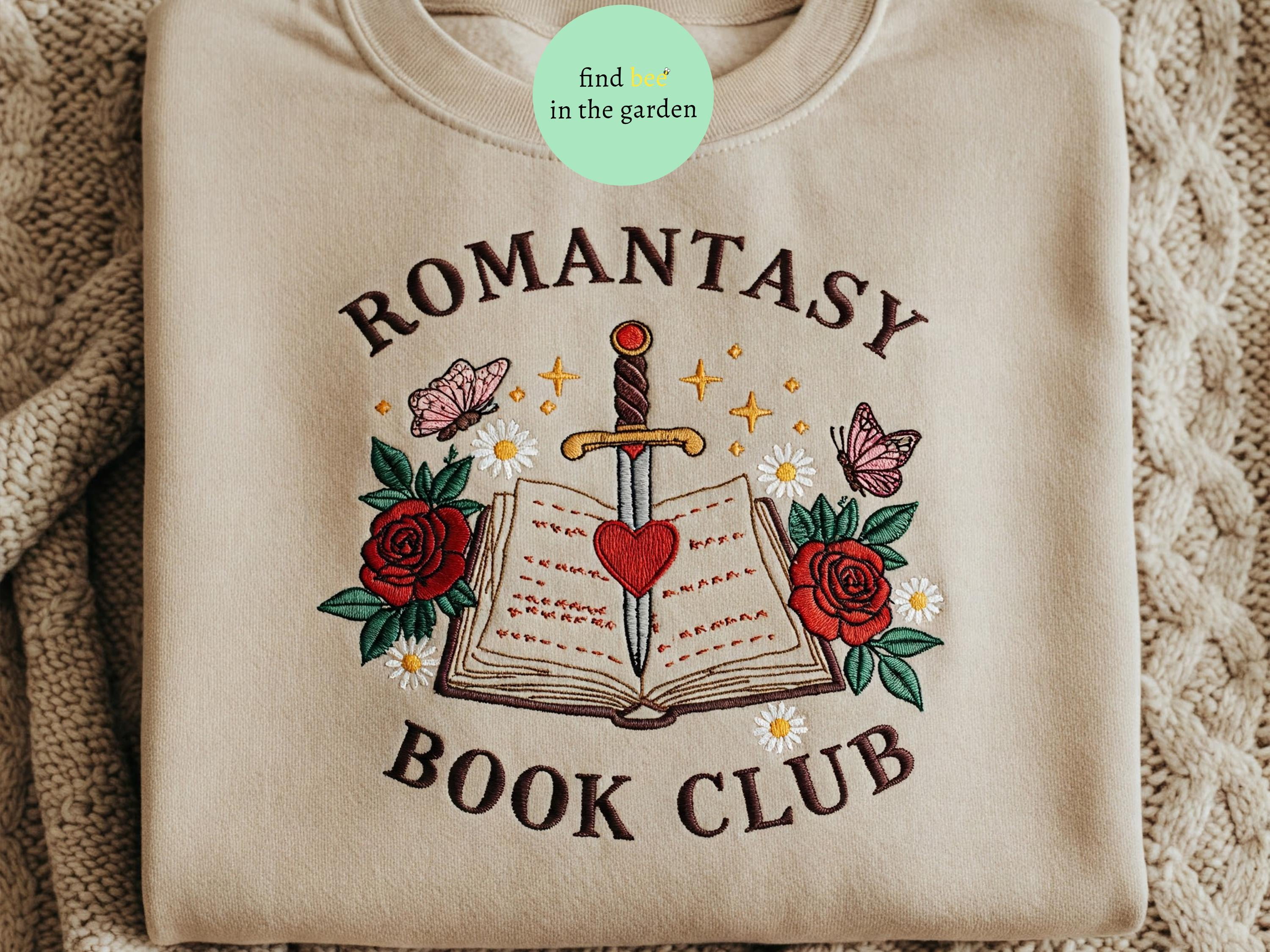 Romantasy Readers Book Club Embroidered Sweatshirt, Bookish Merch ...