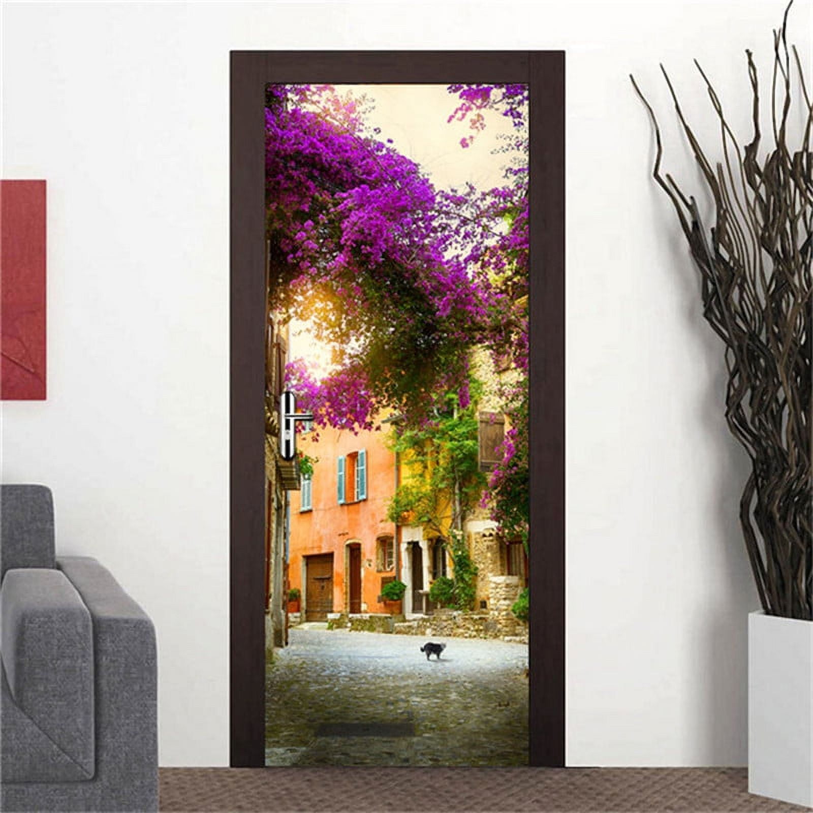 Romantic 3D Door Sticker Home Design Decor Wallpaper on the Doors Self ...