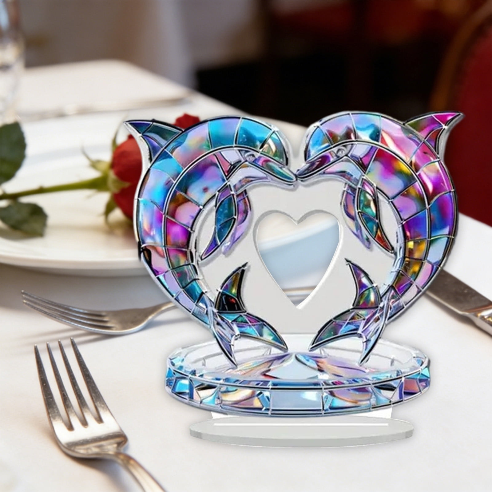 Romantic Acrylic Standing Signboard - Valentine's Day Themed 2D Wall ...