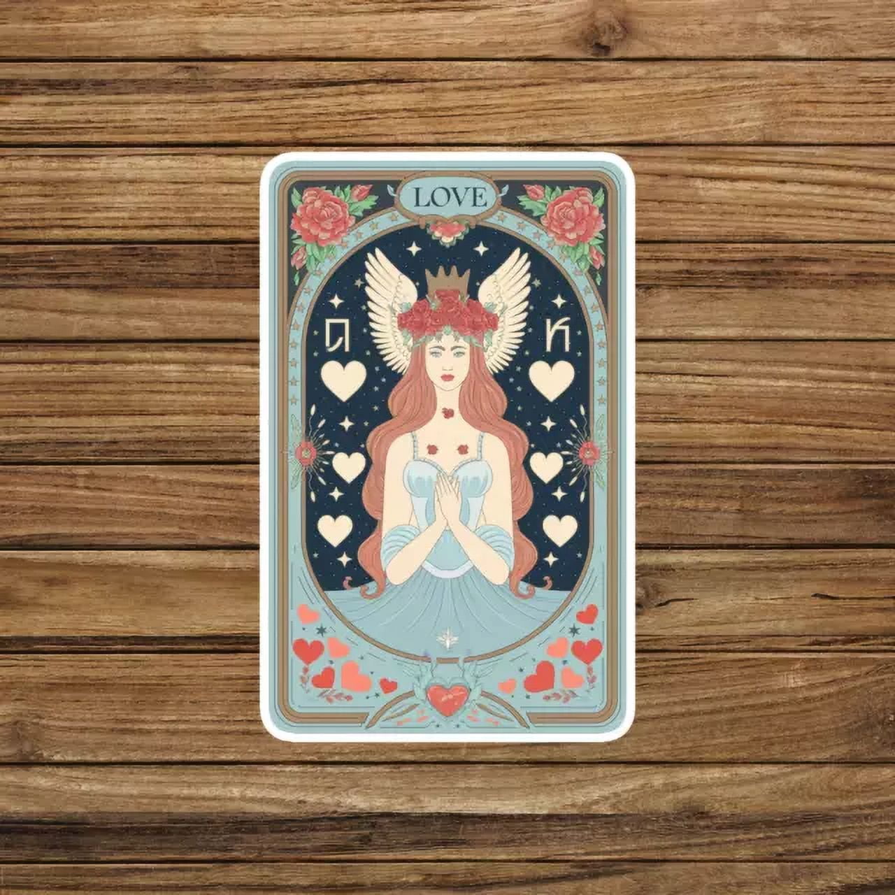 Romantic Angel Love Tarot Card Sticker Celestial Spiritual Decalphone ...