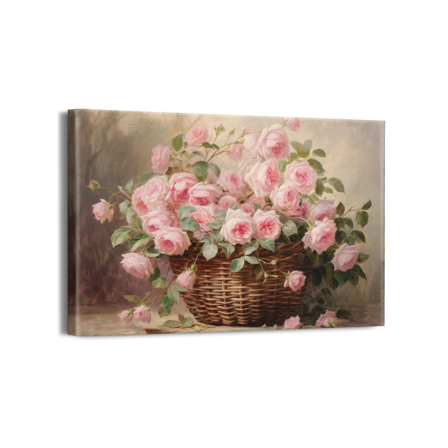 Romantic Artwork Modern Oil Painting Art Decoration Pink and White ...