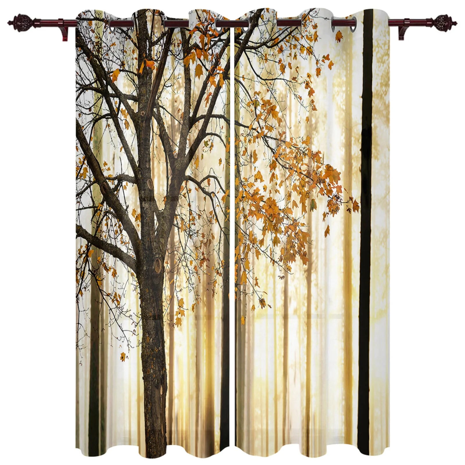 Romantic Autumn Curtains Bedroom Living Room Floor-to-ceiling Windows ...