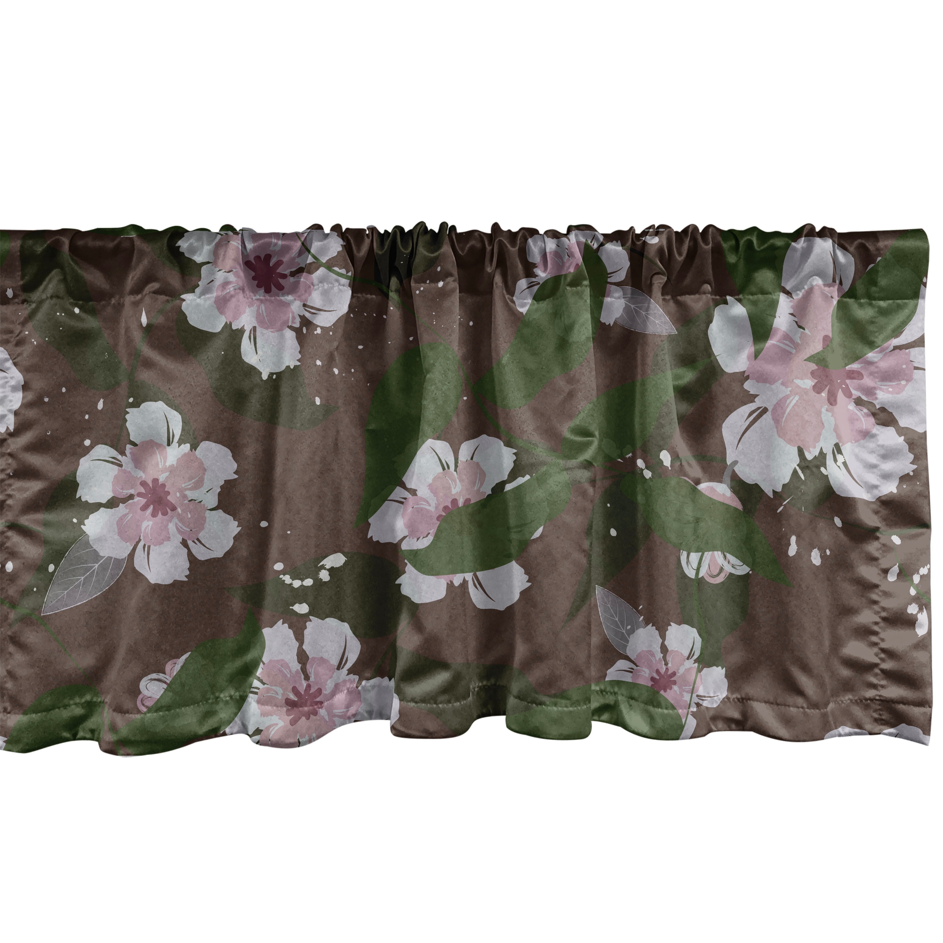 Romantic Autumn Window Valance, Asian Inspired Flowers Vintage with ...