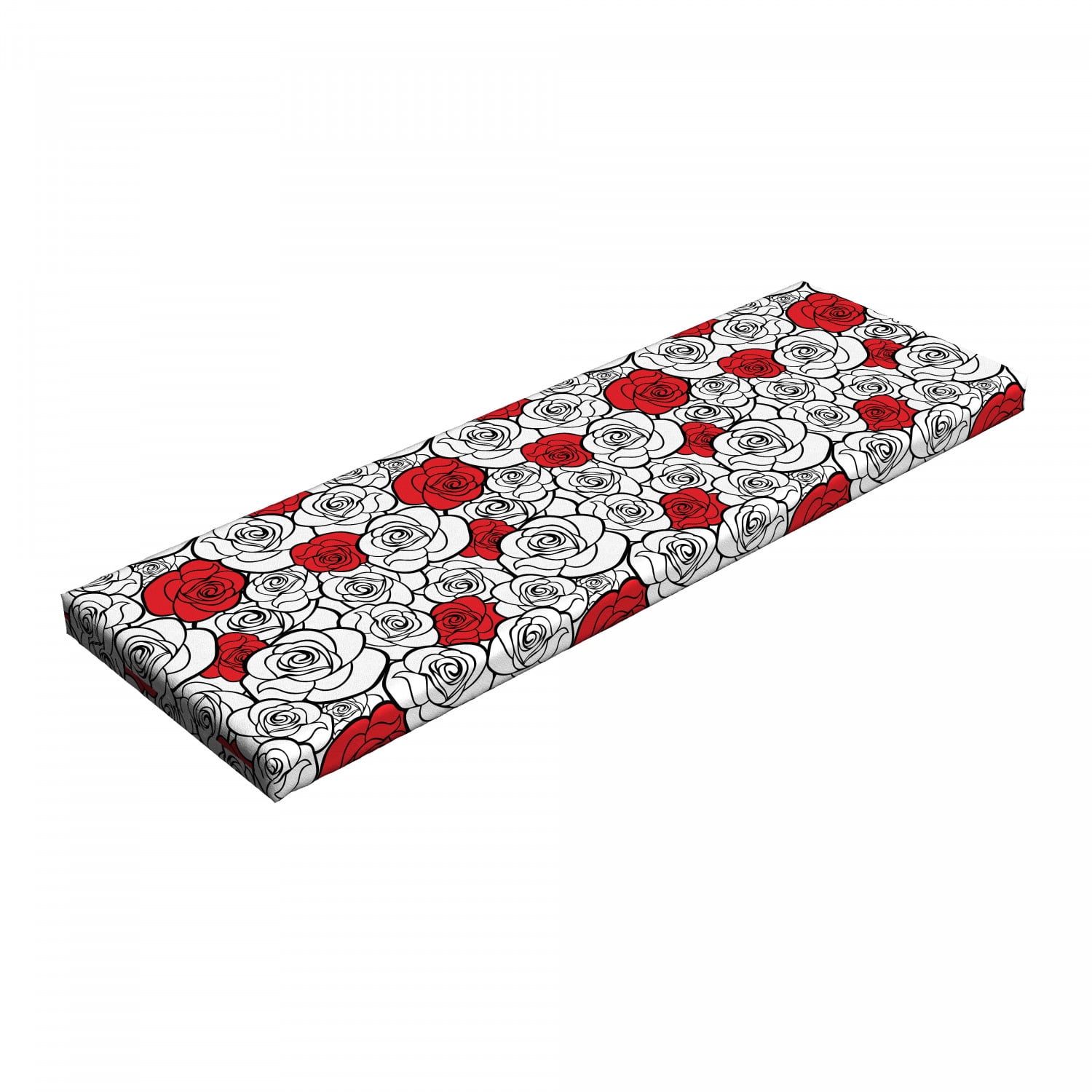 Romantic Bench Pad, Roses Simplicity Love Blossoms Valentines Day Print ...