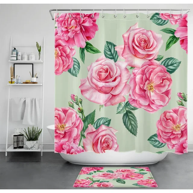 Romantic Blossom Shower Curtain Refreshing And Delicate Floral Design
