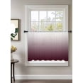 Romantic Burgundy Sheer Curtains 45 Inch Long 1 Panel Gradient Rod ...
