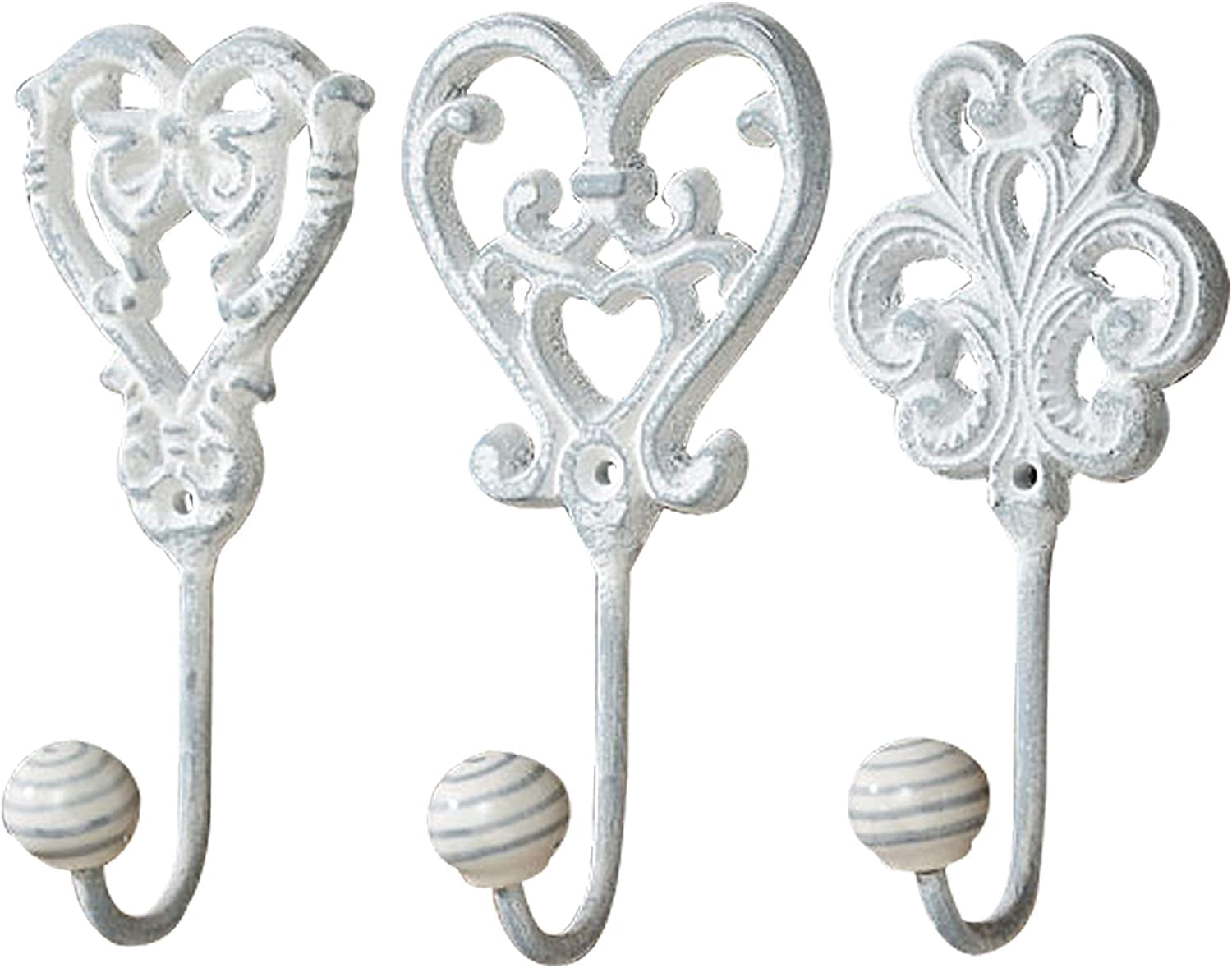 Romantic Chateaux Wall Hooks, Set of 3, Shabby French Country Style ...
