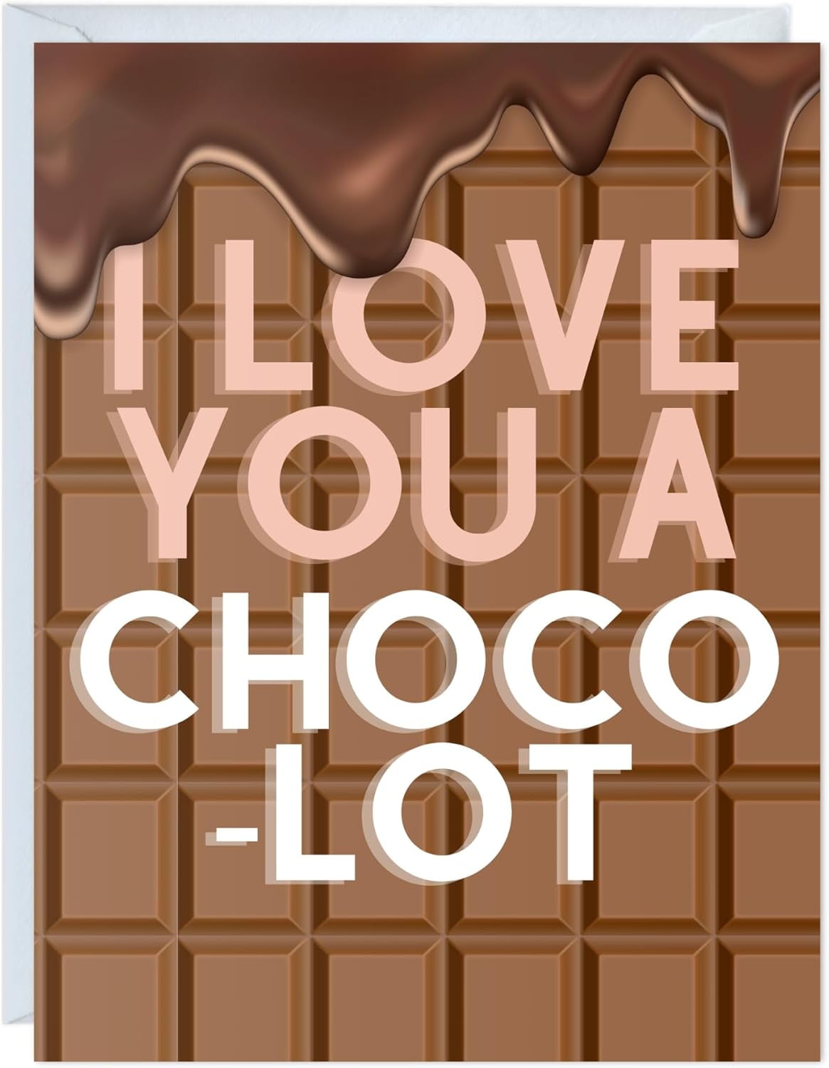 Romantic Chocolate Bar Card – "I Love You A Choco-Lot" Design – Blank ...