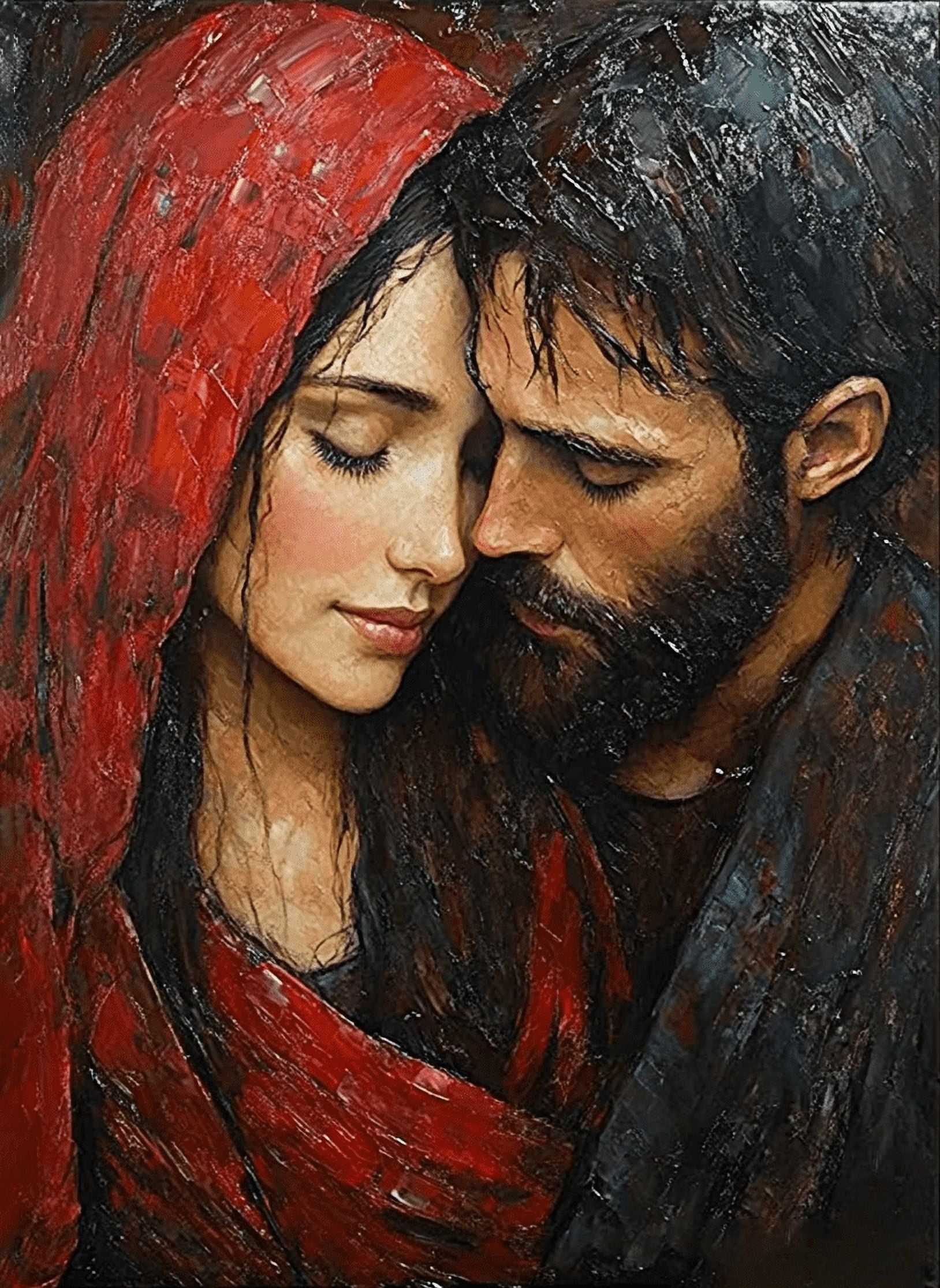 Romantic Couple Canvas Painting/Wall Art，Suitable for Living Room ...