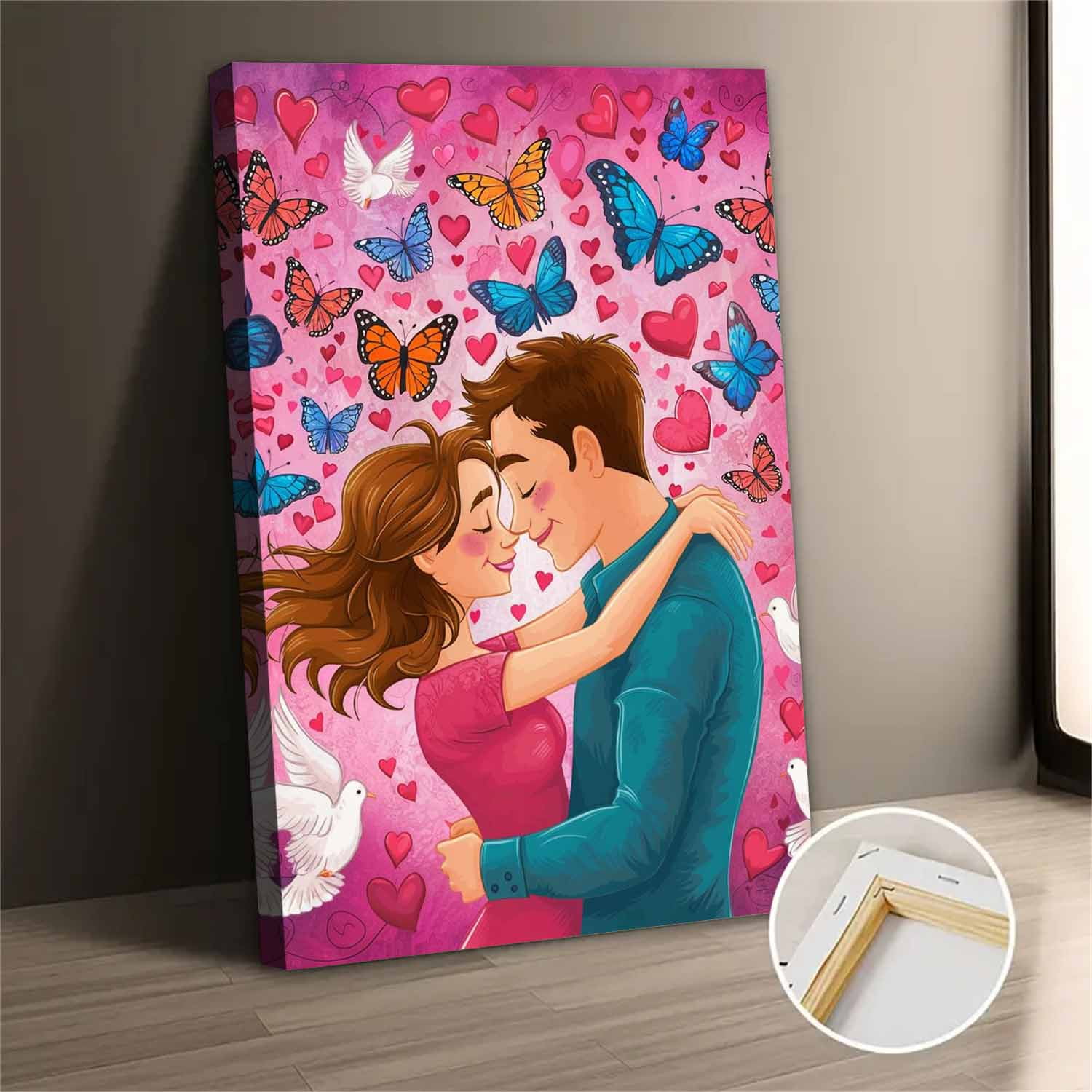 Romantic Couple Canvas Wall Art Print For Bedroom Decor - Walmart.com