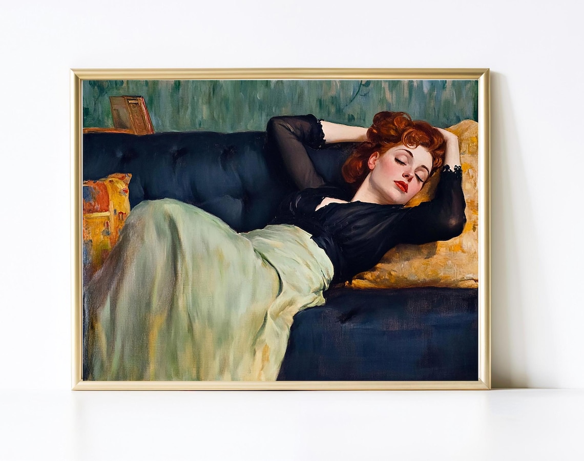 Romantic Decadence Vintage Print Poster Portrait of Victorian Woman ...