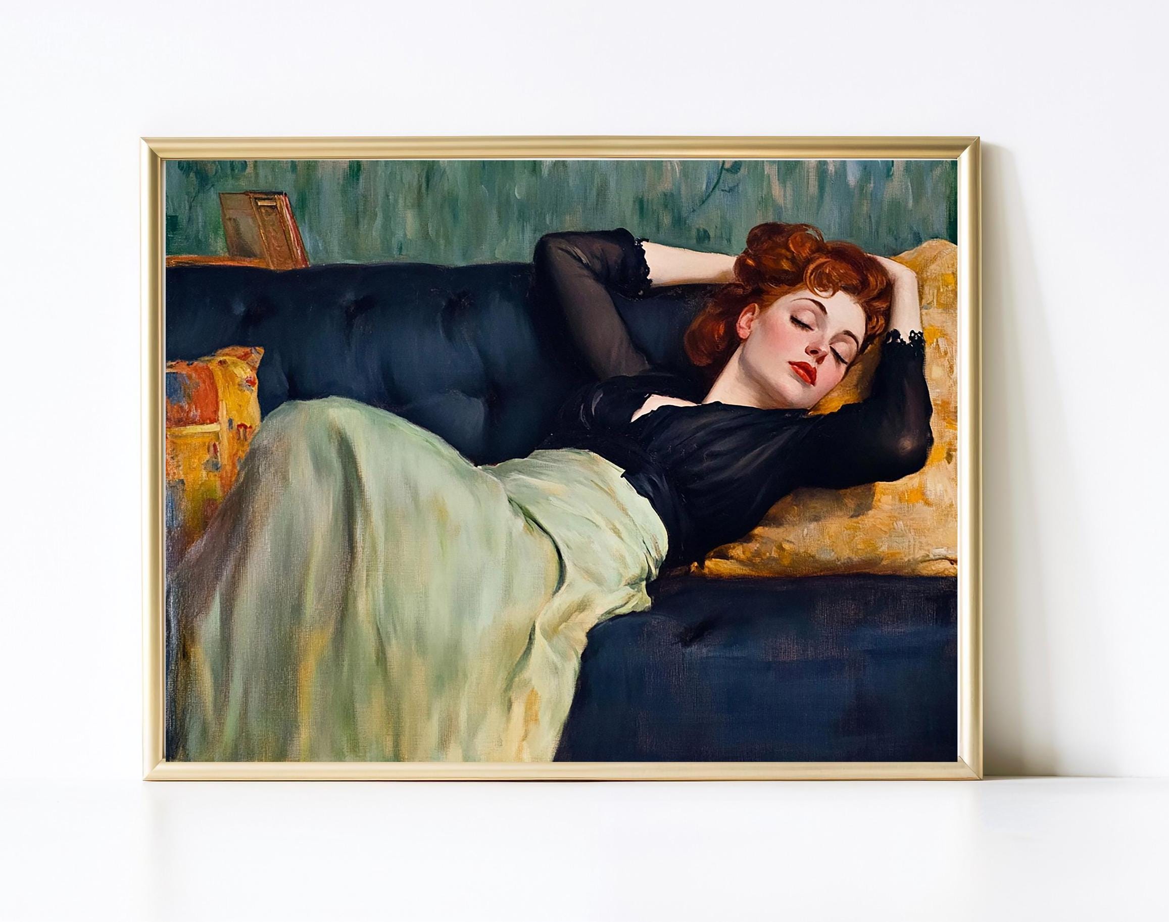 Romantic Decadence Vintage Print Poster Portrait Of Victorian Woman ...