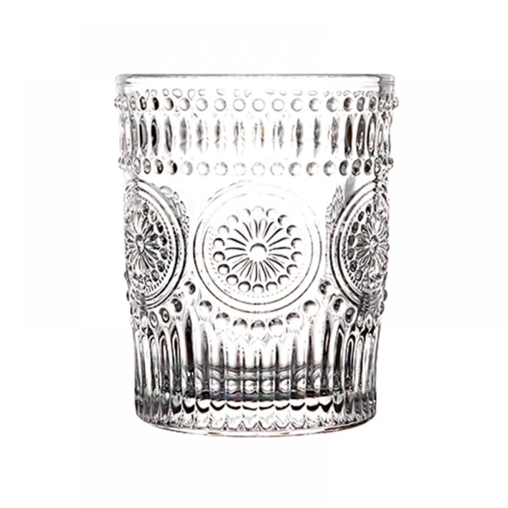 Romantic Embossed Water Glass,Premium Glass Set For Refreshments, Soda ...