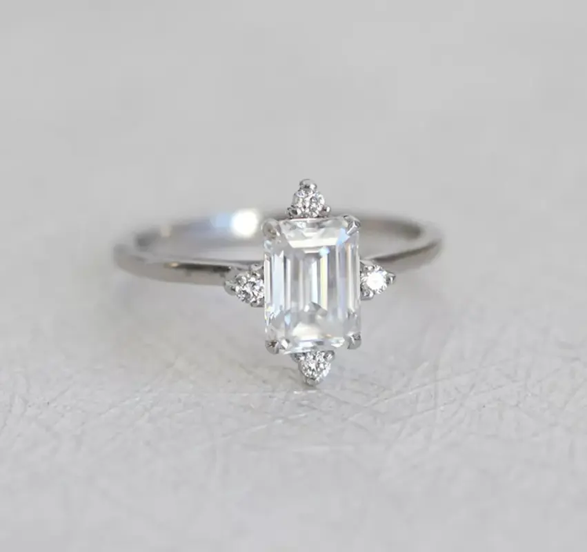 Romantic Engagement Ring Moissanite Diamond Ring Certified 1.20 CT ...