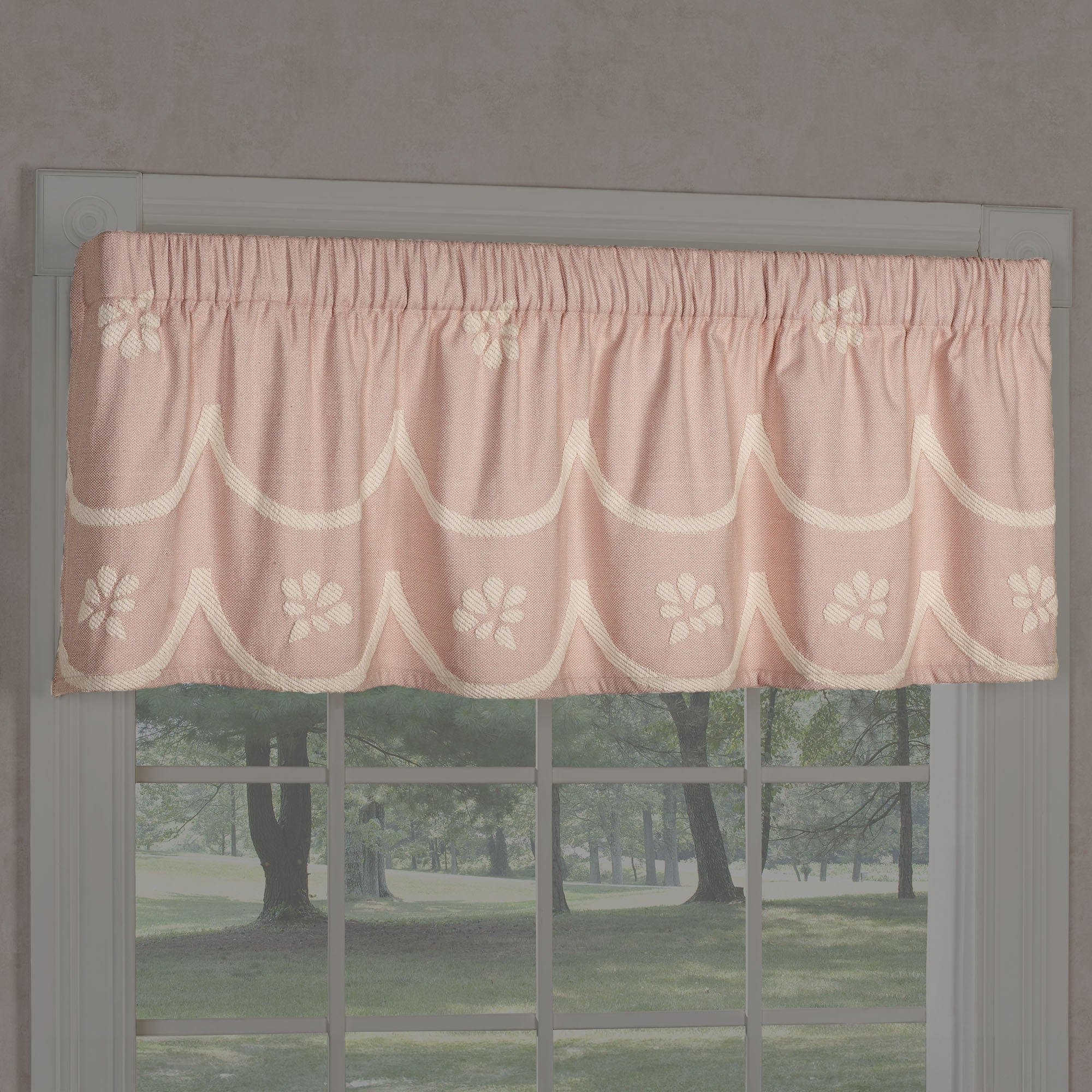 Romantic Floral Primrose Dusty Rose Window Valance Tailored 60 x 18 ...