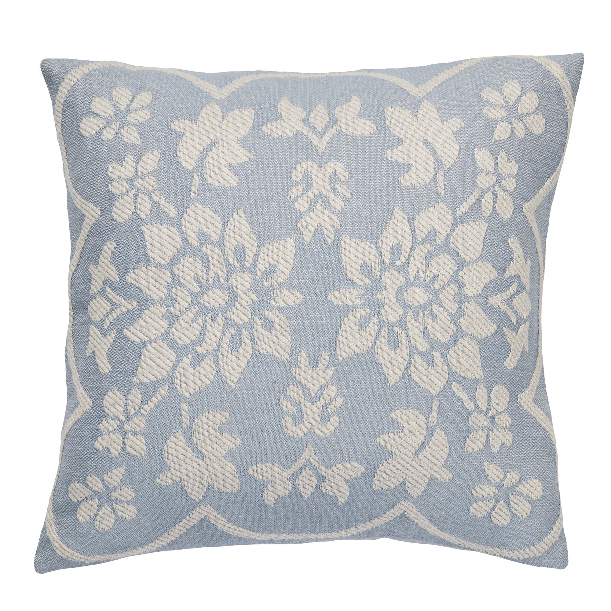 Romantic Floral Primrose Sterling Blue Pillow Tailored 18 Inch Square ...