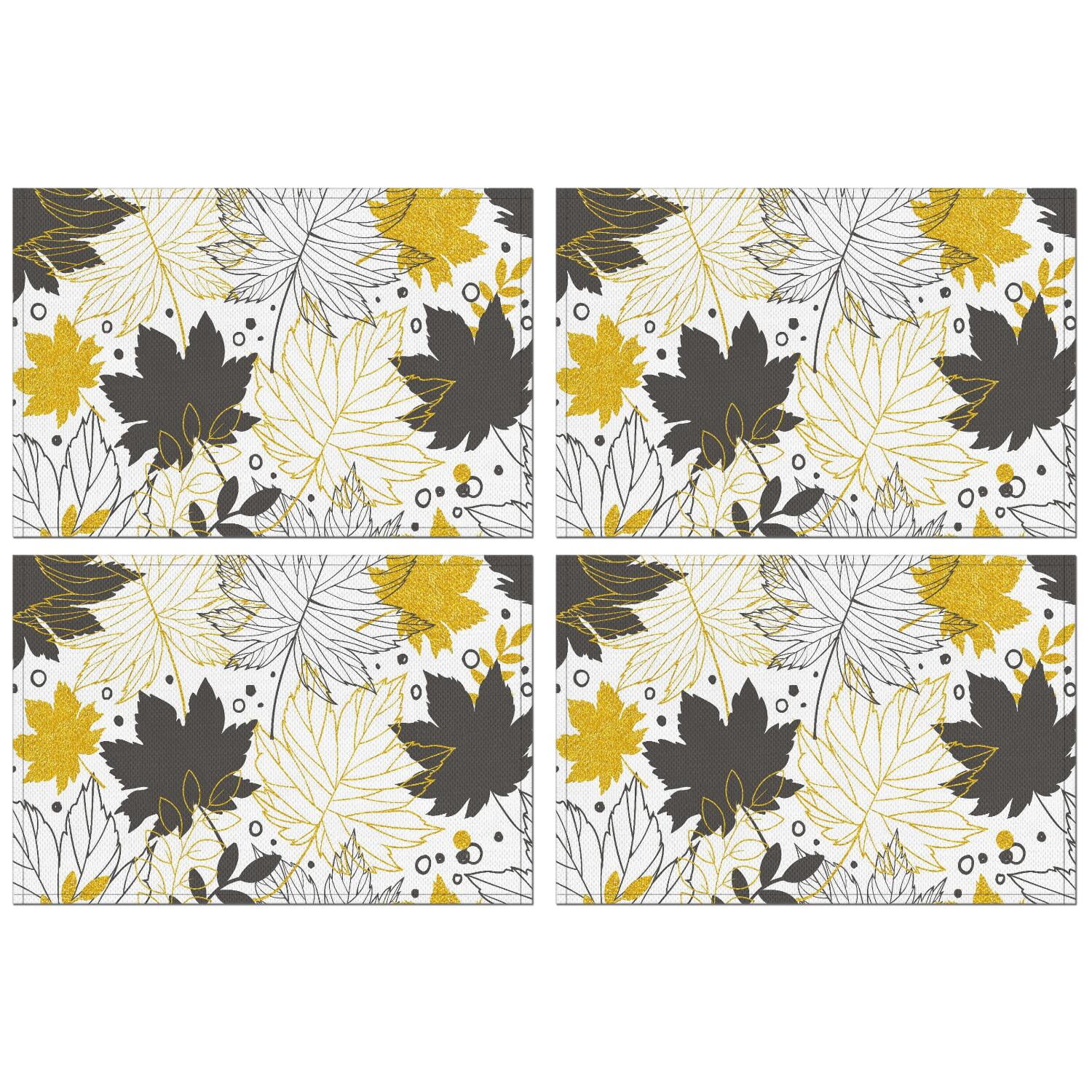 Romantic Floral Table Mats Set of 4, Peony Bloom and Butterfly Pattern ...