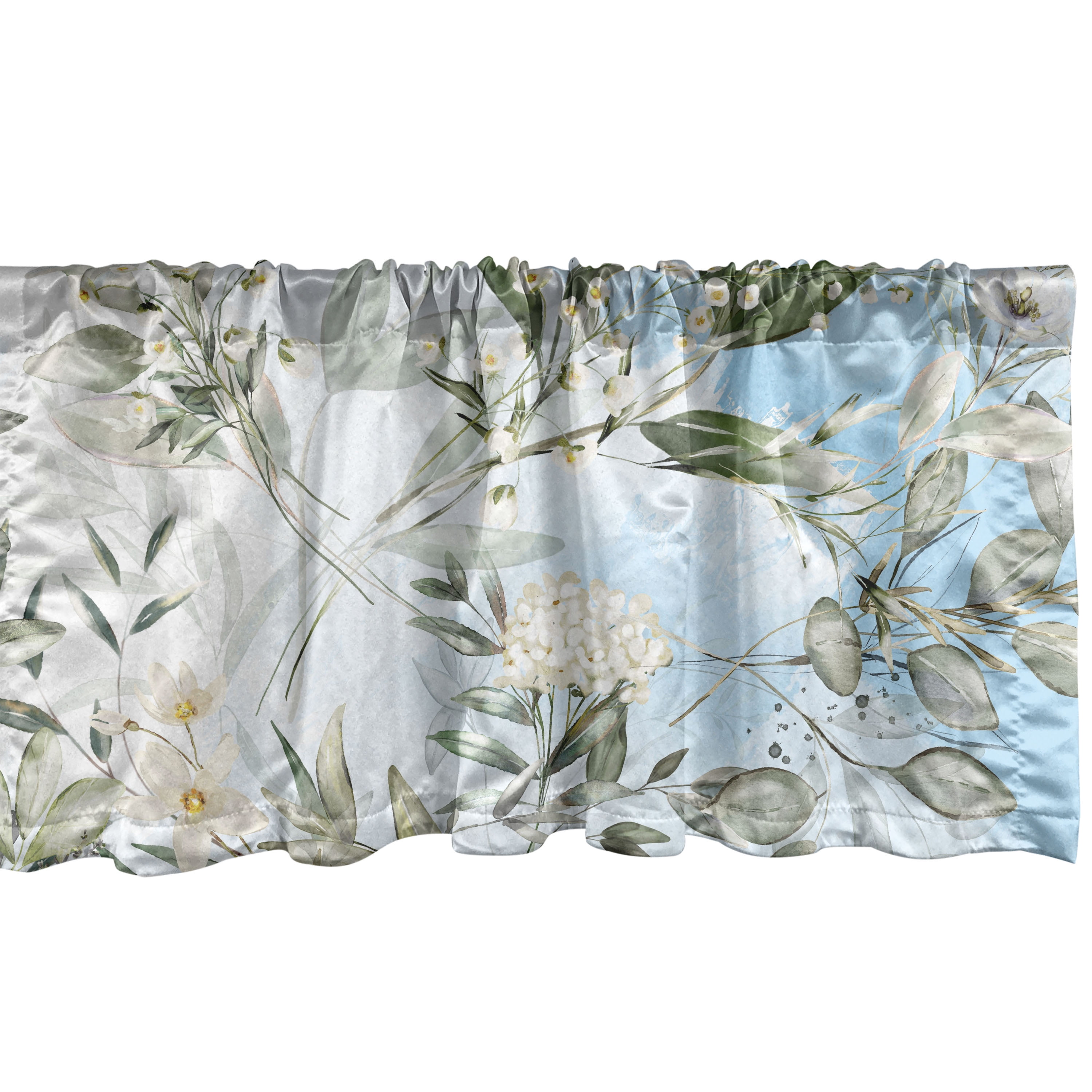Romantic Floral Window Valance, Asian Dreamy Cream Tone Flowers and ...