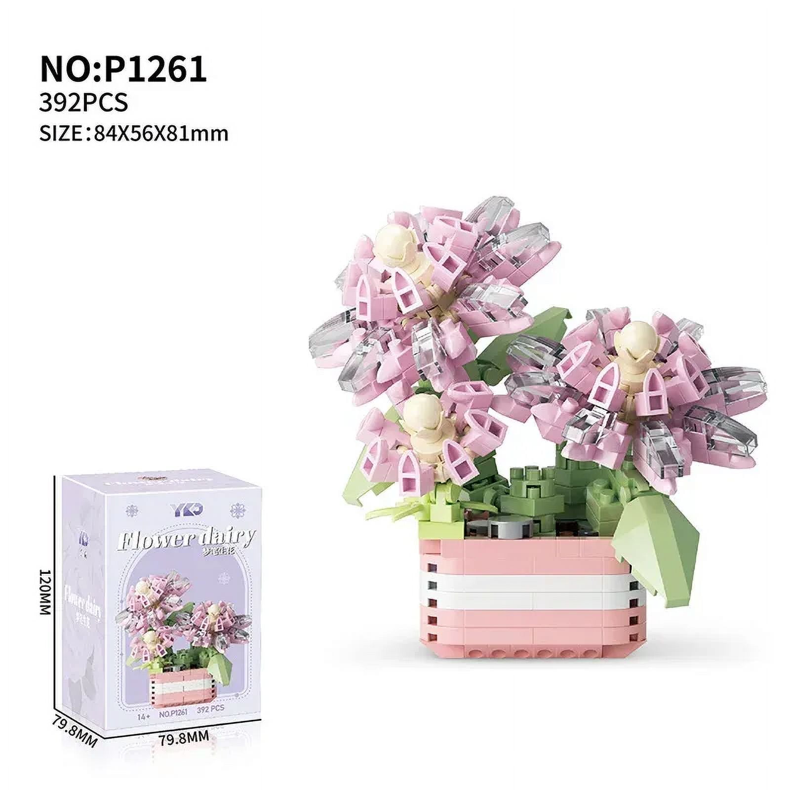 Romantic Flower Building Blocks Everlasting Bonsai Tree Gardens Micro ...