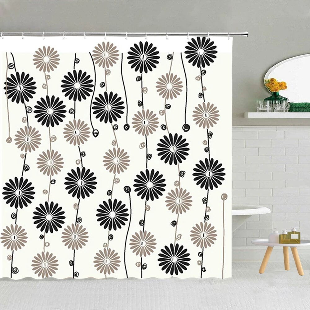 Romantic Flower Shower Curtain Dandelion Nordic Simplicity Style