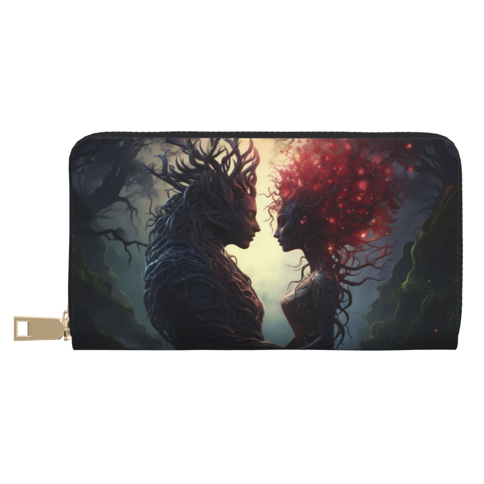 Romantic Forest Couple Wallet Women, Leather Bifold Multi Card Wallet ...