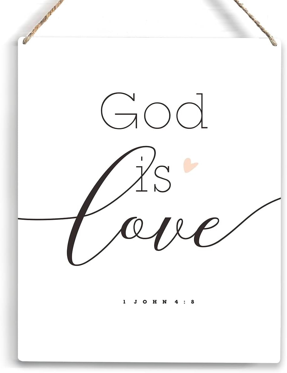 Romantic God is Love Bible Verse Wood Sign Rustic 1 John 48 Christian ...