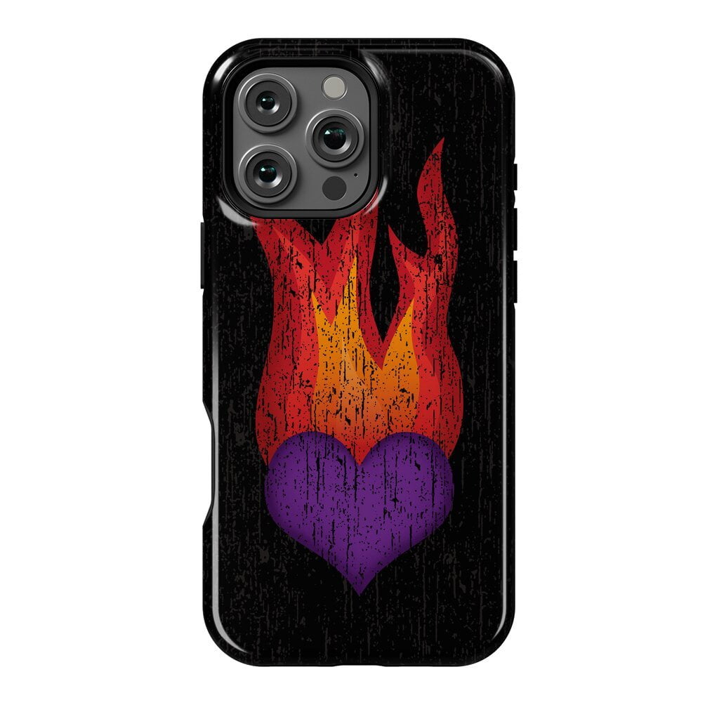 Romantic Heart On Fire Symbol Phone Case for iPhone 11 12 13 14 15 16 ...