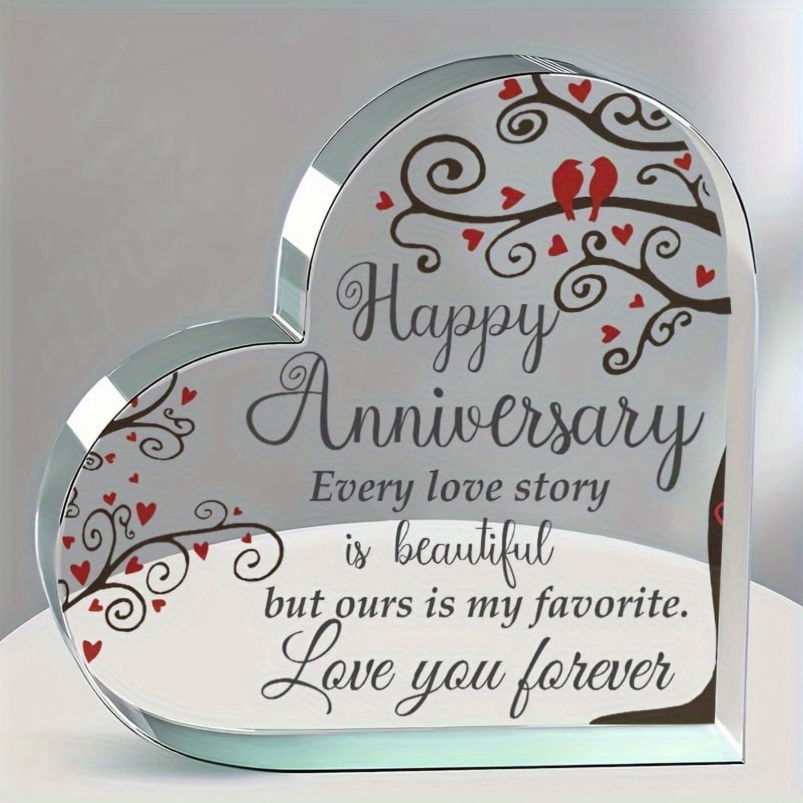 Romantic Heart-Shaped Acrylic Plaque - Elegant Multipurpose Tabletop ...