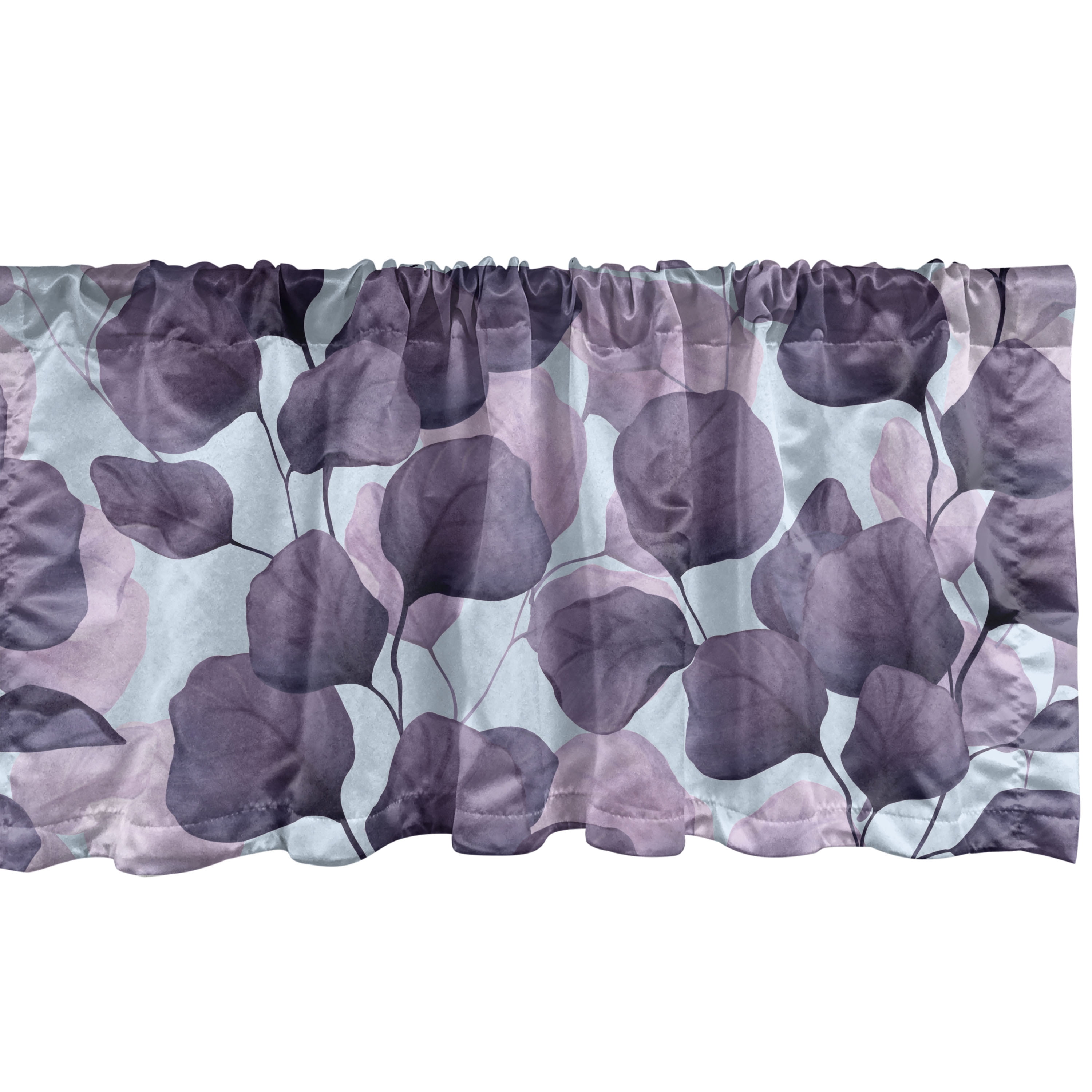 Romantic Leaves Window Valance, Autumn Concept Neutral Purplish Colors ...