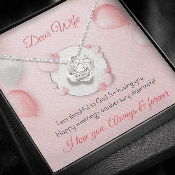 Romantic Marriage AnniversaryFor Wife - Necklace, Gold Love Knot ...