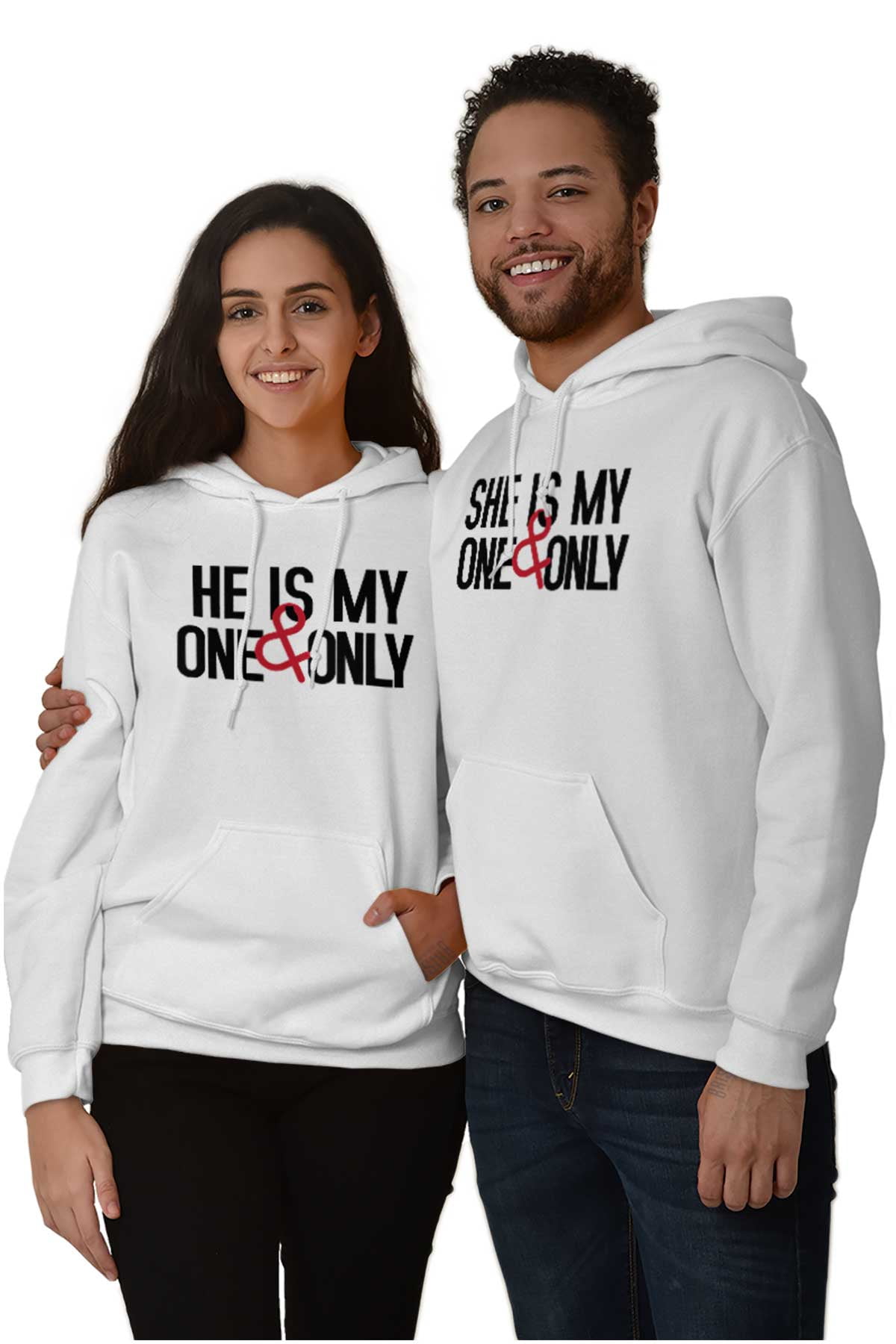 Romantic Matching Set His Hers Couple Women Plus Size Hoodie Brisco ...