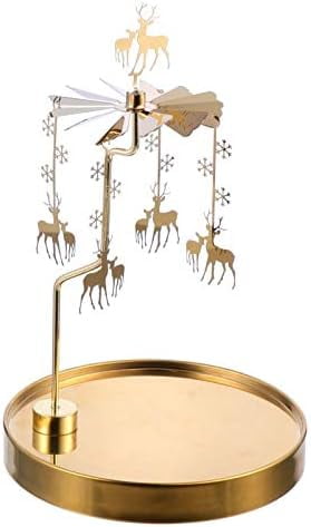 Romantic Metal Tealight Candlestick Deer Candle Spinner Rotary Spinning ...
