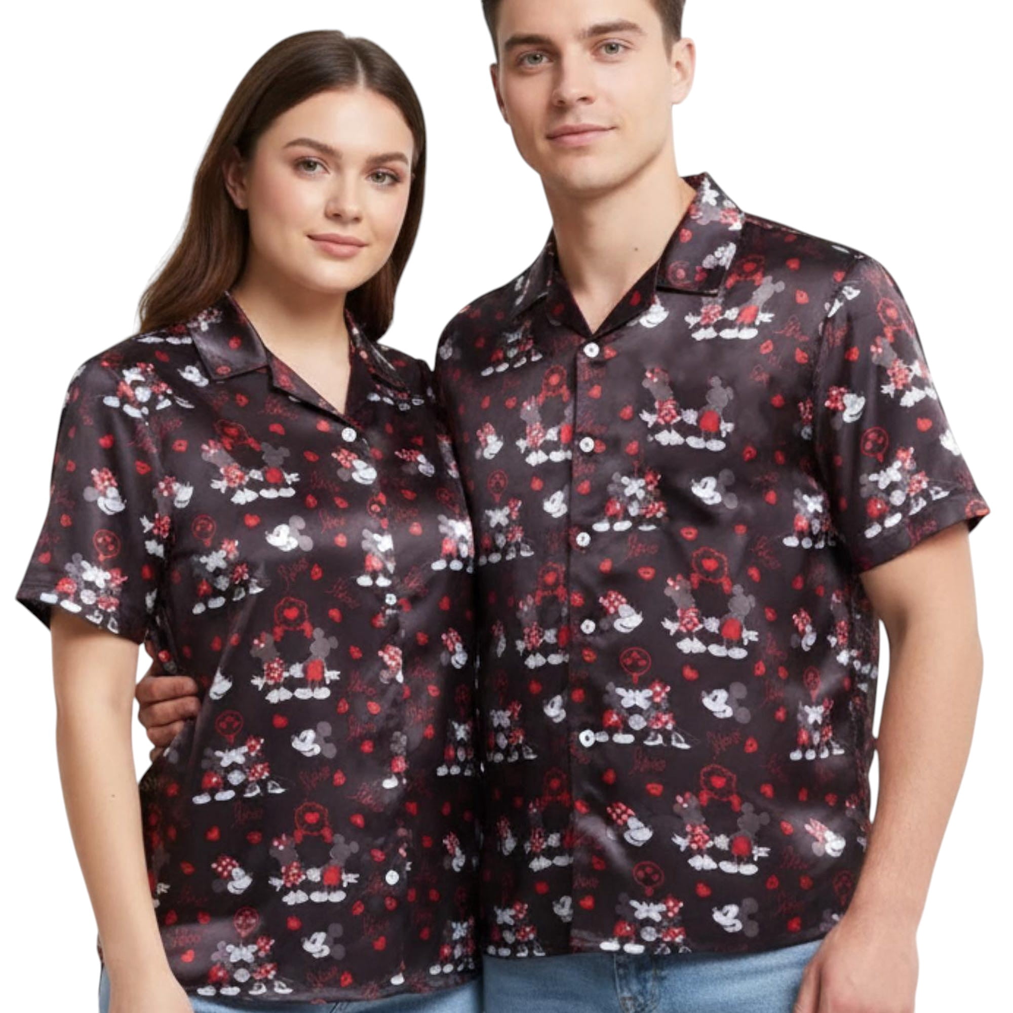 Romantic Mickey And Minnie Couple Heart Hawaiian Shirt, Disney Love ...