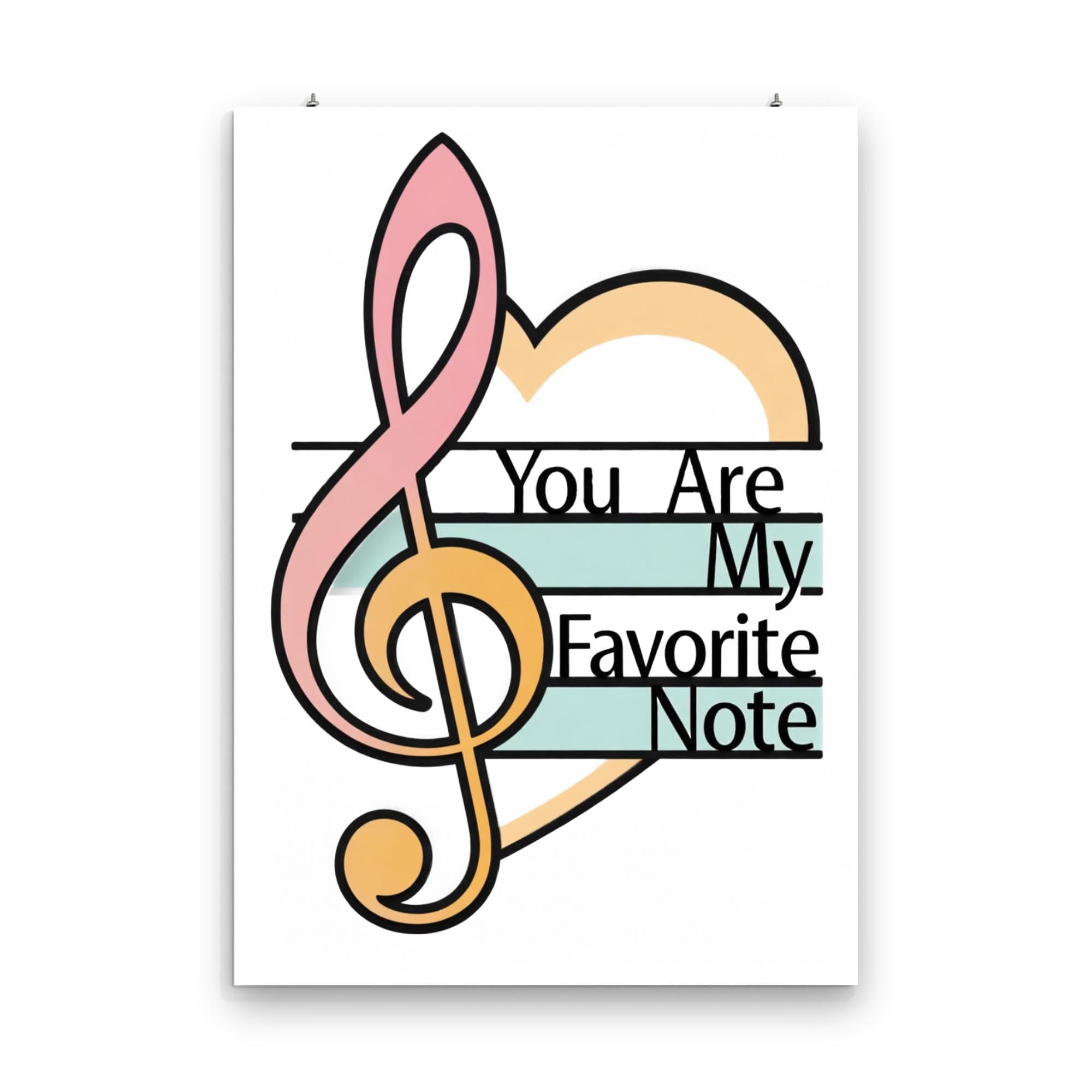 Romantic Music Note Poster - Wall Decor for Song Lovers - Walmart.com
