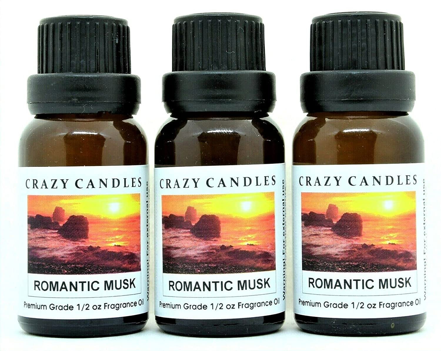 Romantic Musk (Made in USA) 3 Bottles 1/2 Fl Oz Each (15ml) Premium ...