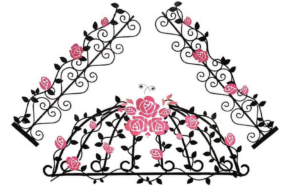 Romantic Outdoor Floral Rose Gate Style Easy Peel and Stick DIY Wall ...