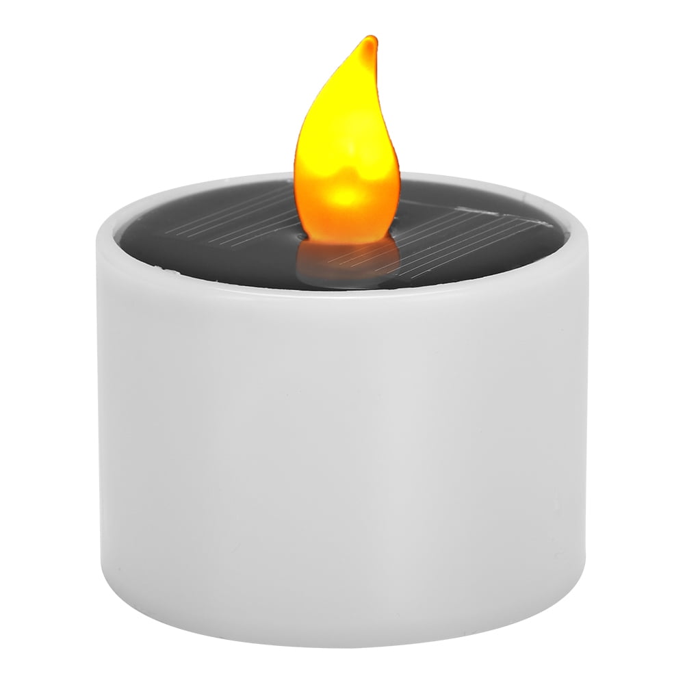 Romantic Outdoor Yellow Flash LED Solar Energy Electric Candle Tea ...
