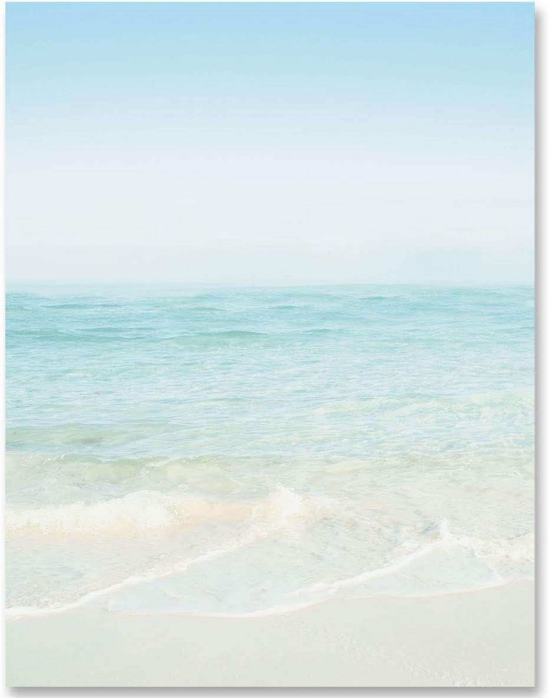 Romantic Paradise Seashore Beach Invite Theme Paper Stationery, Border ...